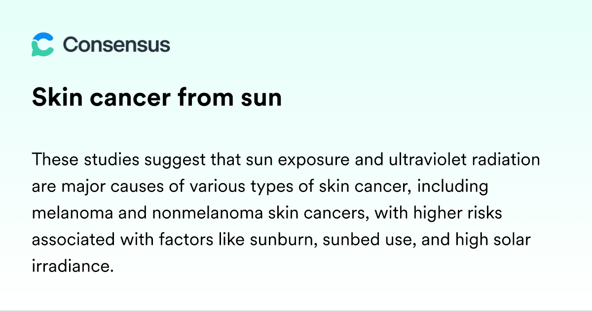 Skin Cancer From Sun - Consensus Academic Search Engine