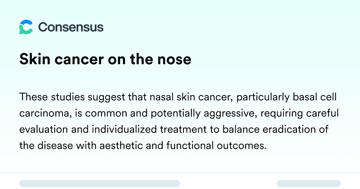 Skin Cancer On The Nose - Consensus Academic Search Engine