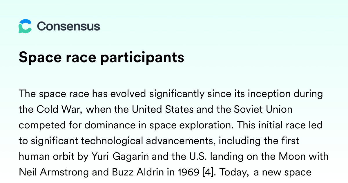 Space Race Participants - Consensus Academic Search Engine