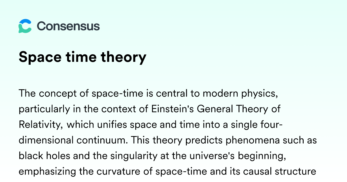 Space Time Theory - Consensus Academic Search Engine