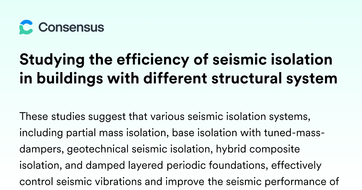 Studying The Efficiency Of Seismic Isolation In Buildings With ...