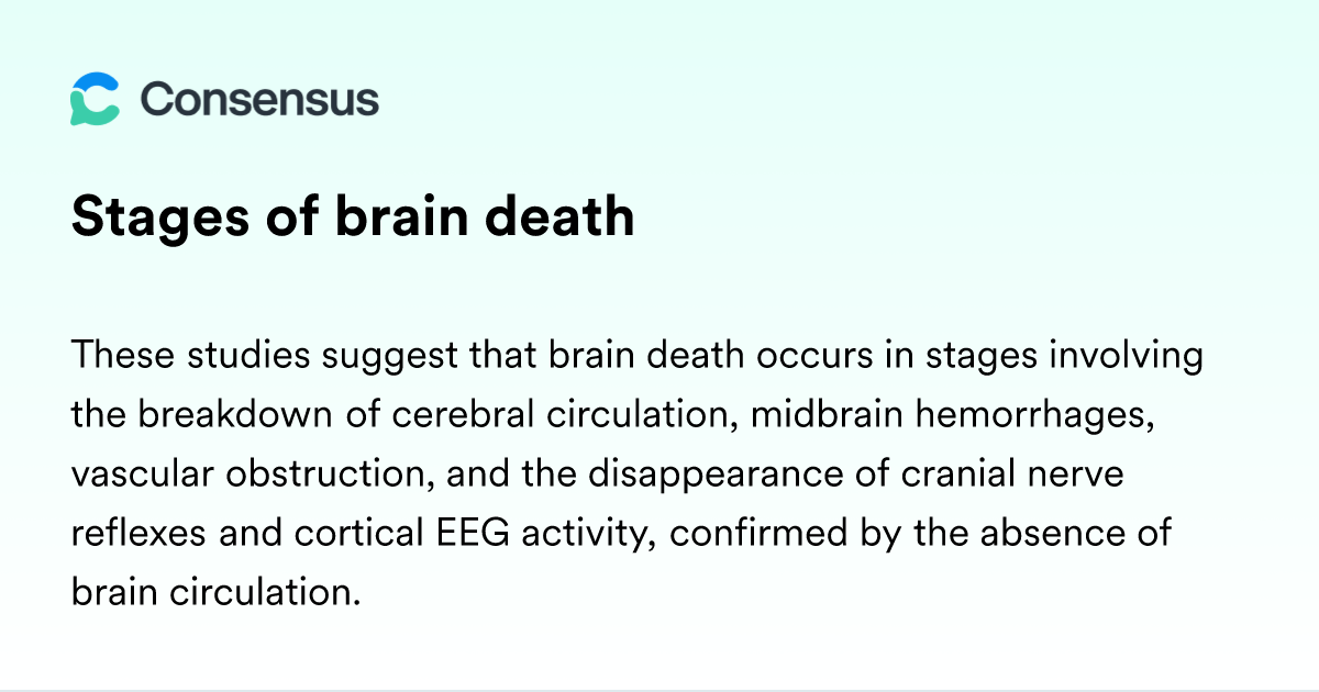 Stages Of Brain Death - Consensus Academic Search Engine