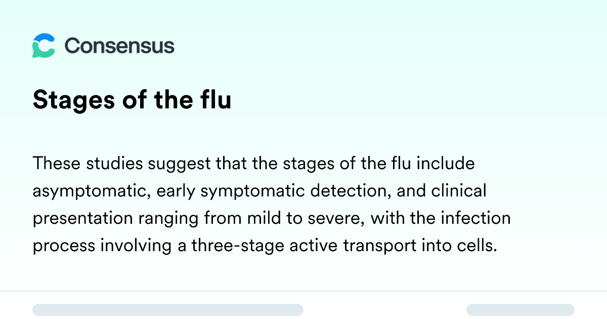 Stages Of The Flu - Consensus Academic Search Engine