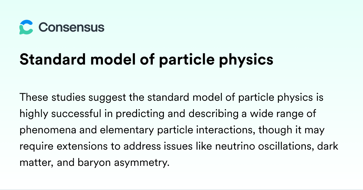Standard Model Of Particle Physics - Consensus Academic Search Engine