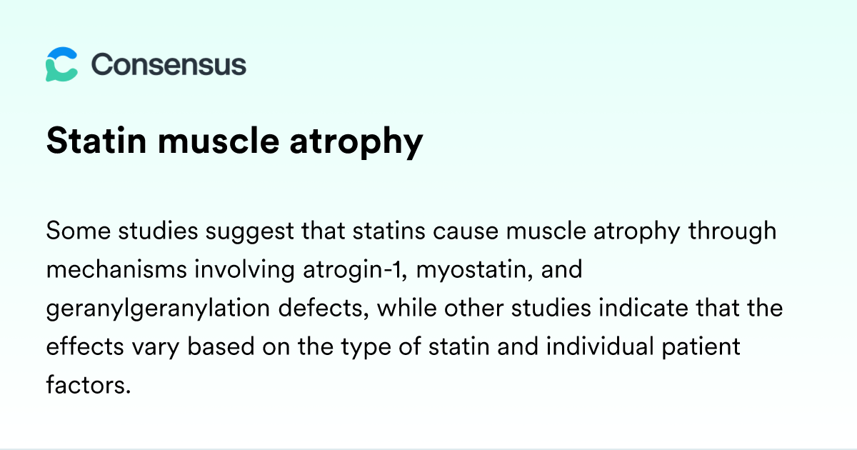 Statin Muscle Atrophy - Consensus Academic Search Engine