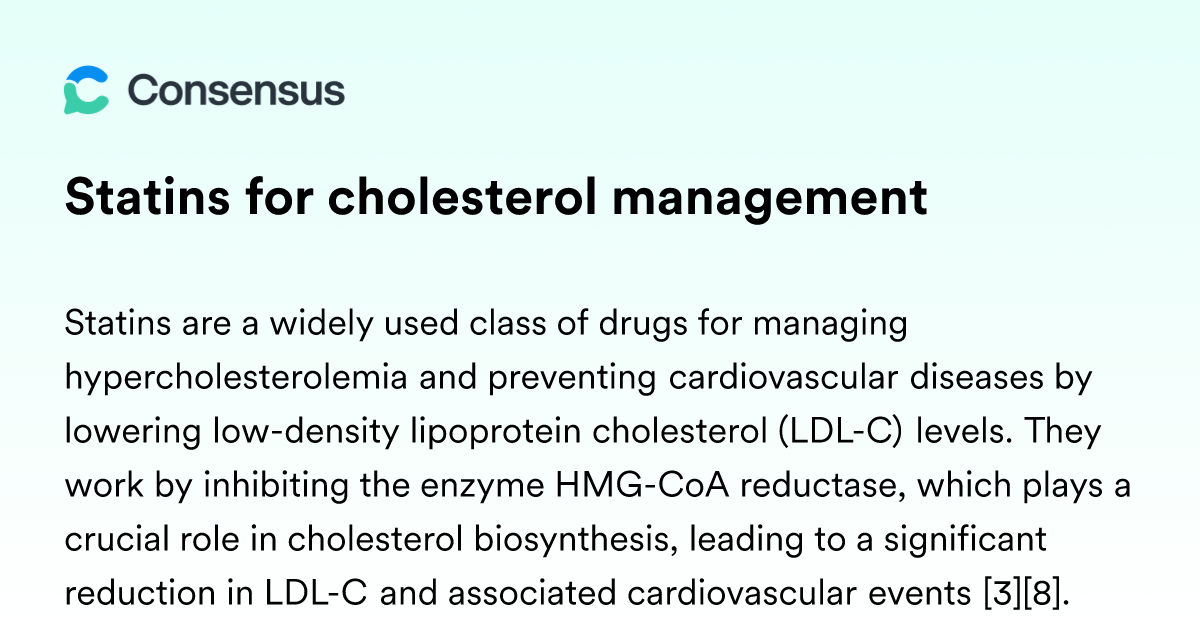 Statins For Cholesterol Management - Consensus Academic Search Engine