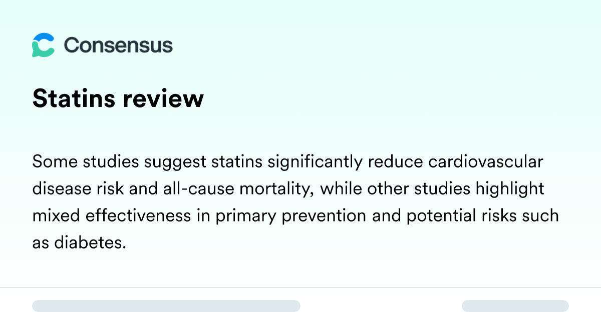 Statins Review - Consensus Academic Search Engine