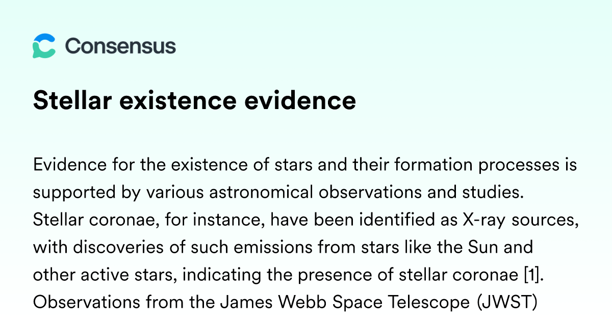 Stellar Existence Evidence - Consensus Academic Search Engine