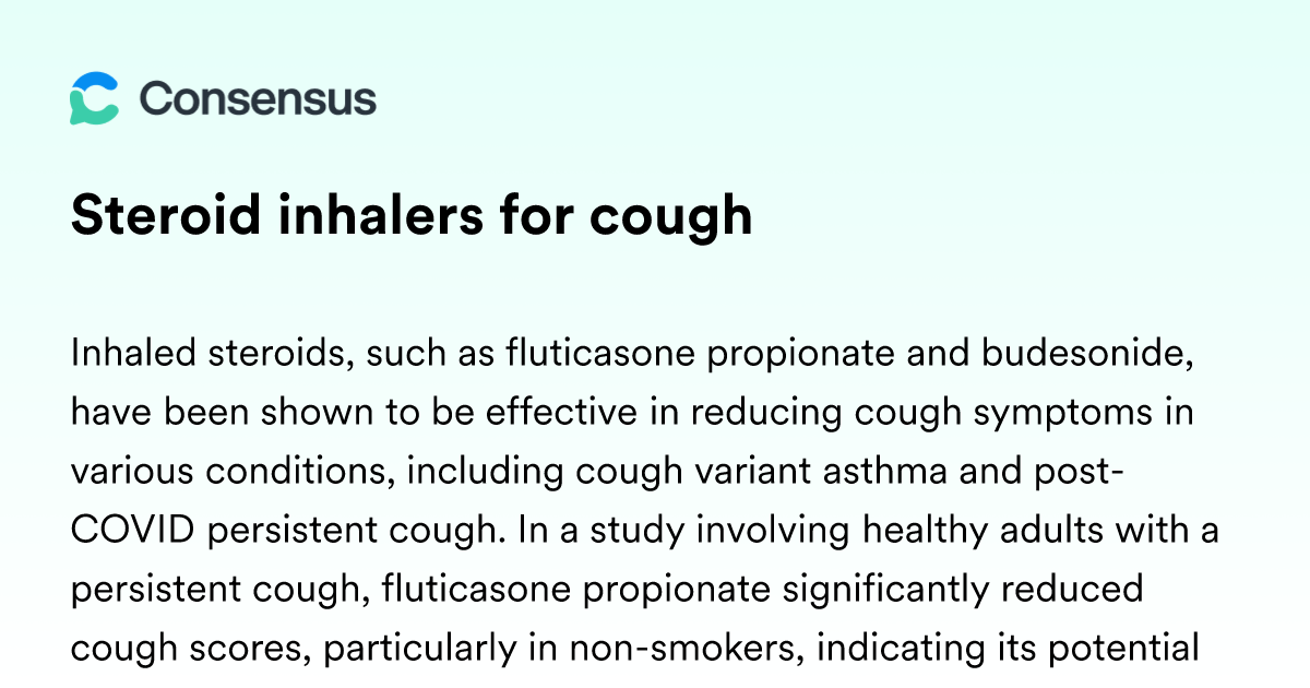 Steroid Inhalers For Cough - Consensus Academic Search Engine