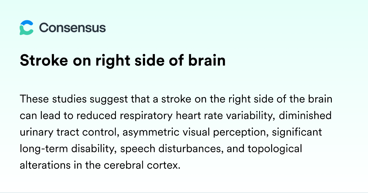 Stroke On Right Side Of Brain - Consensus Academic Search Engine