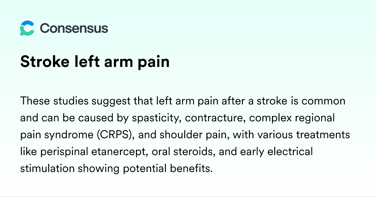 Stroke Left Arm Pain - Consensus Academic Search Engine