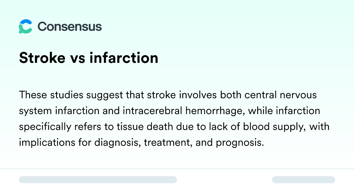 Stroke Vs Infarction - Consensus Academic Search Engine