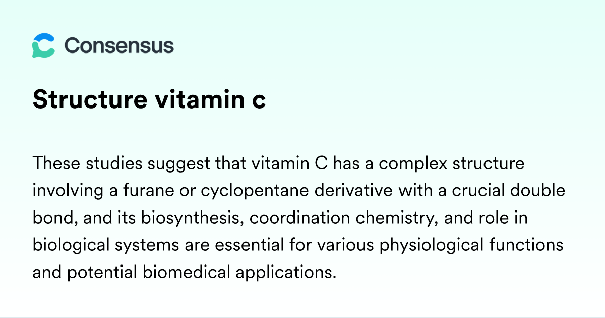 Structure Vitamin C - Consensus Academic Search Engine