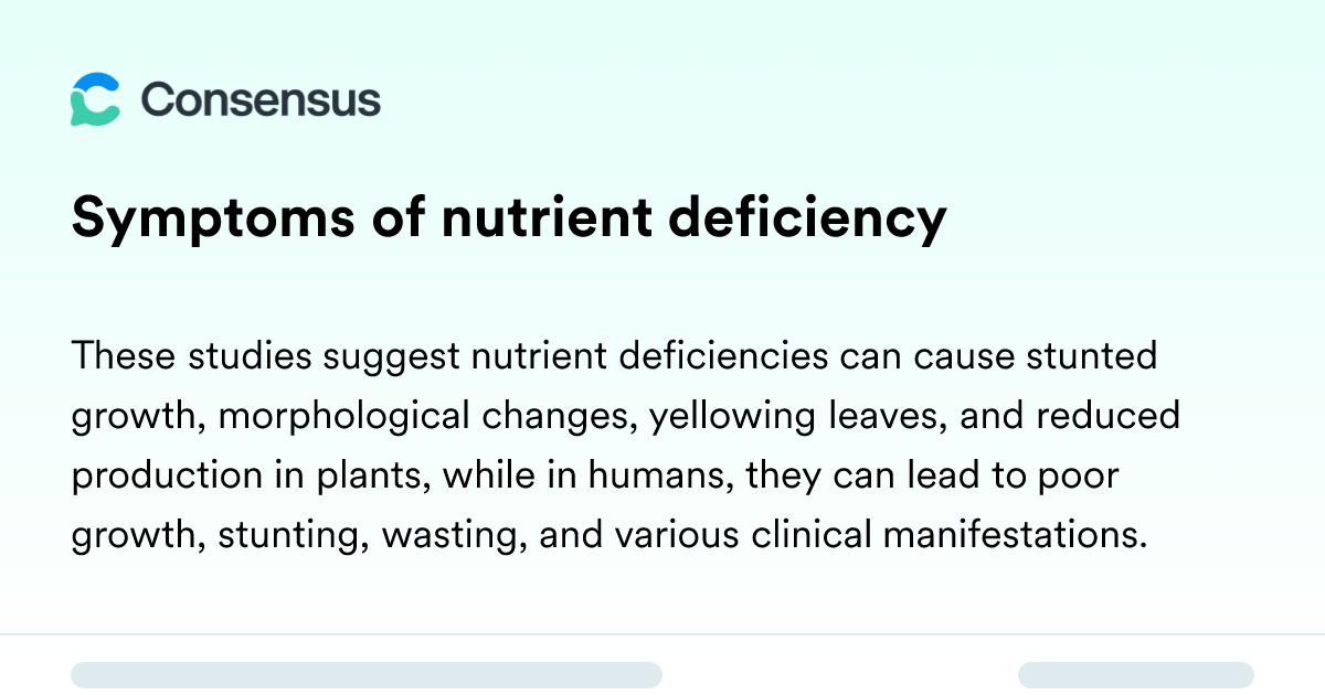 Symptoms Of Nutrient Deficiency - Consensus Academic Search Engine