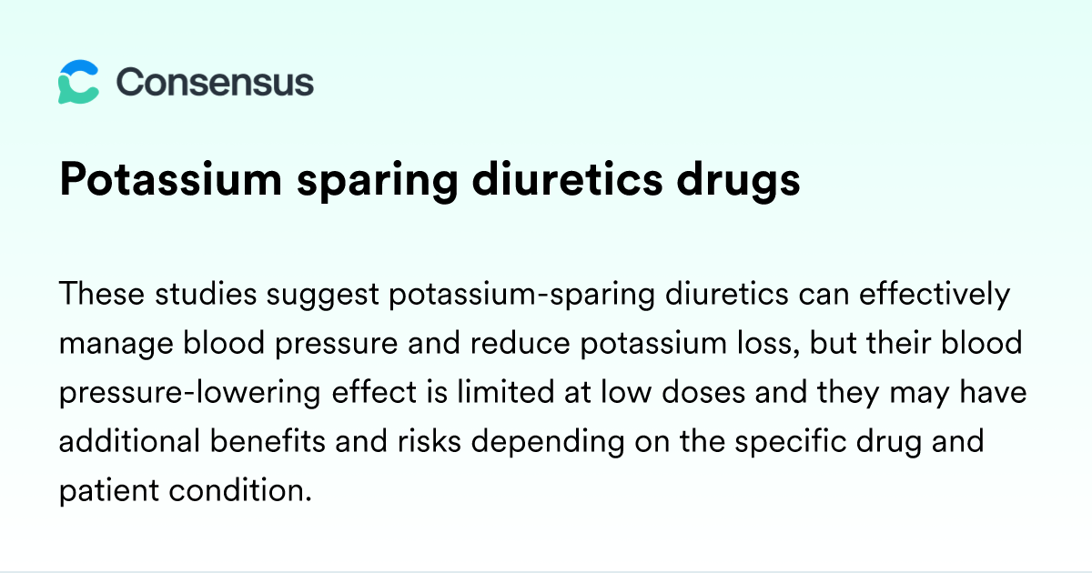 Potassium Sparing Diuretics Drugs - Consensus Academic Search Engine