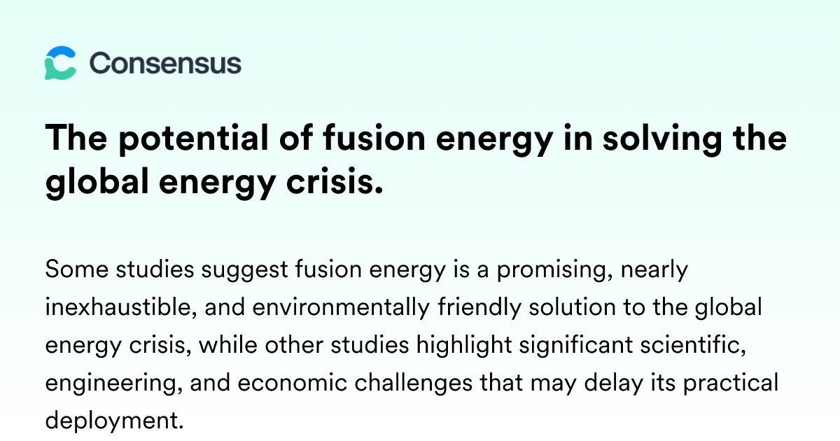The Potential Of Fusion Energy In Solving The Global Energy Crisis ...