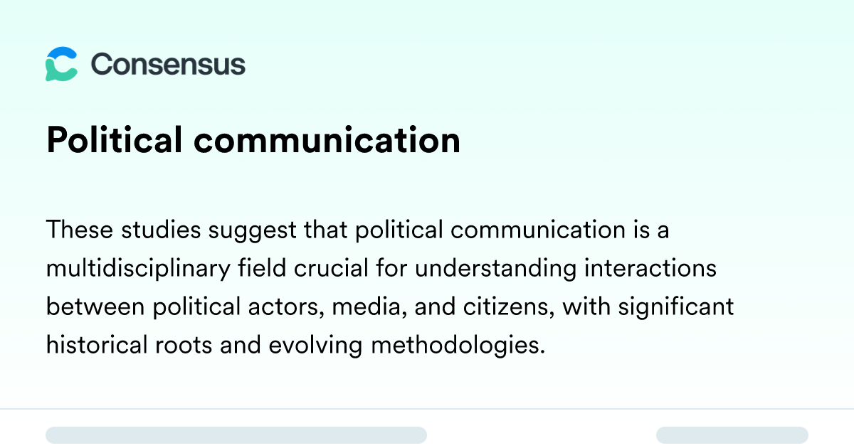 Political Communication - Consensus Academic Search Engine