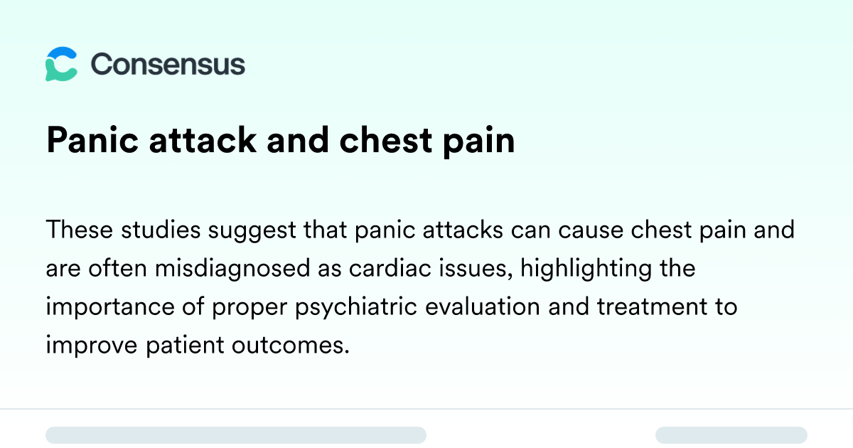 Panic Attack And Chest Pain - Consensus Academic Search Engine