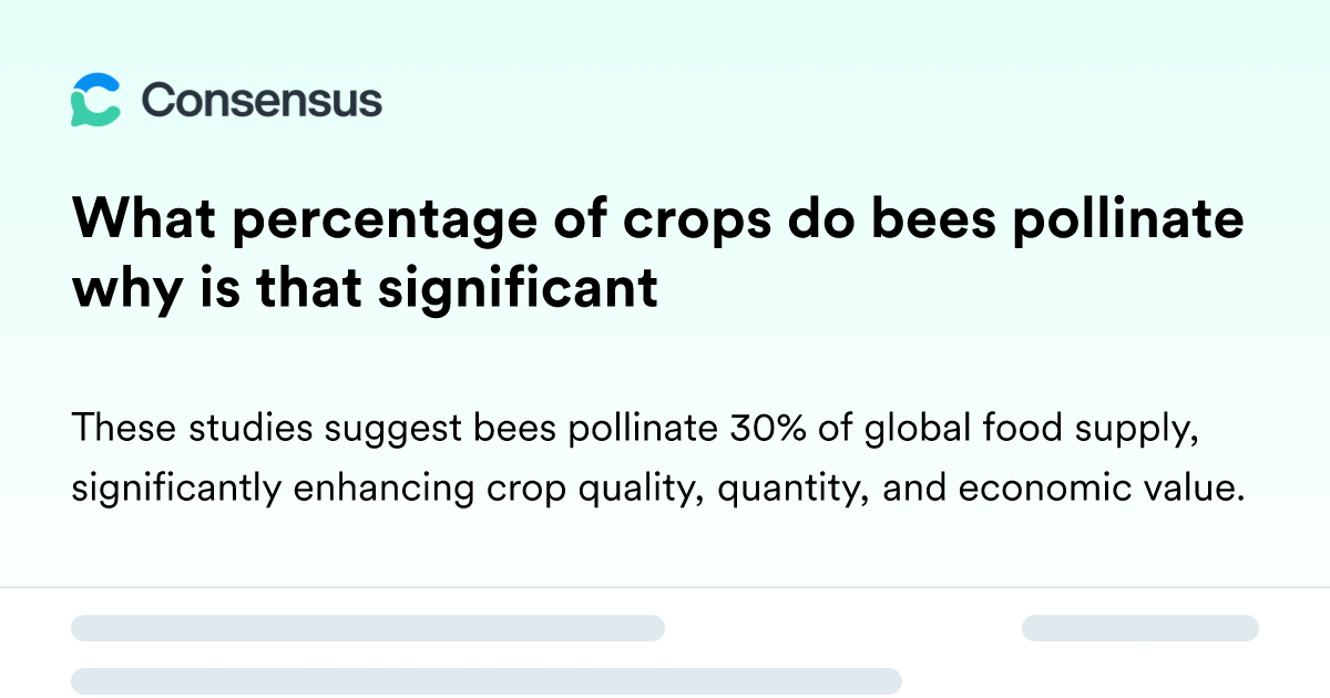 What Percentage Of Crops Do Bees Pollinate Why Is That Significant ...