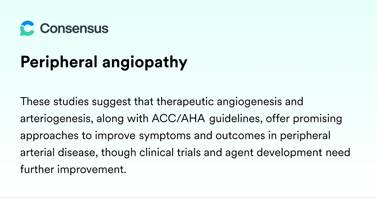 Peripheral Angiopathy - Consensus Academic Search Engine