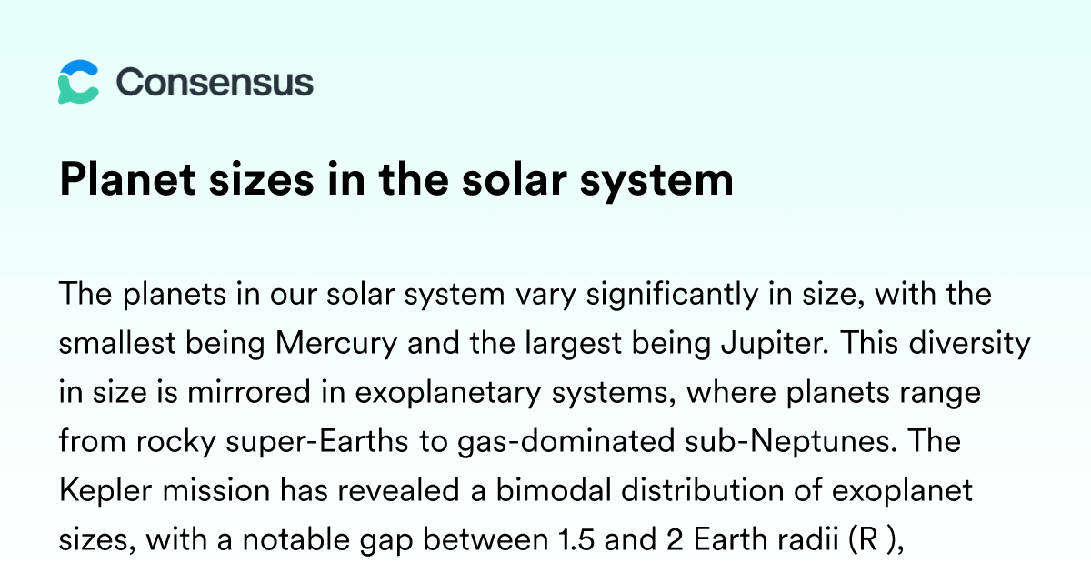 Planet Sizes In The Solar System - Consensus Academic Search Engine