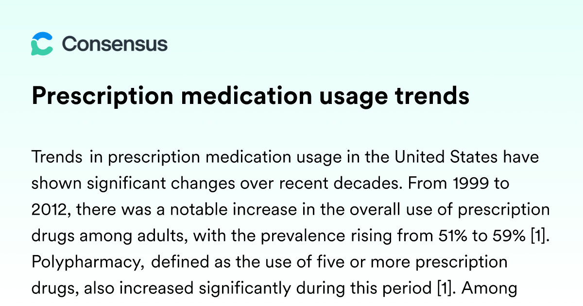 Prescription Medication Usage Trends - Consensus Academic Search Engine