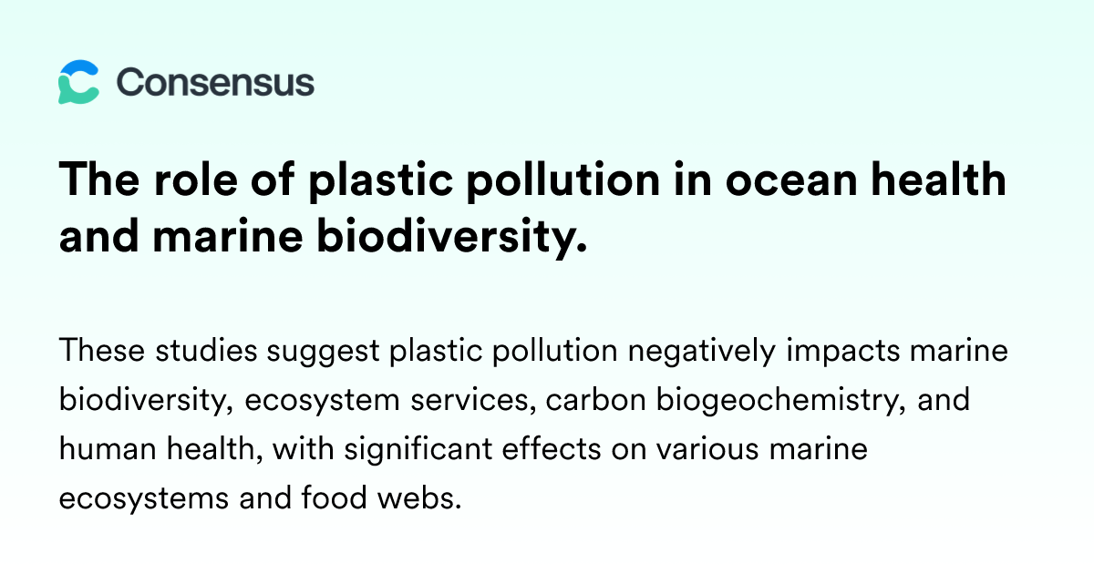 The Role Of Plastic Pollution In Ocean Health And Marine Biodiversity ...