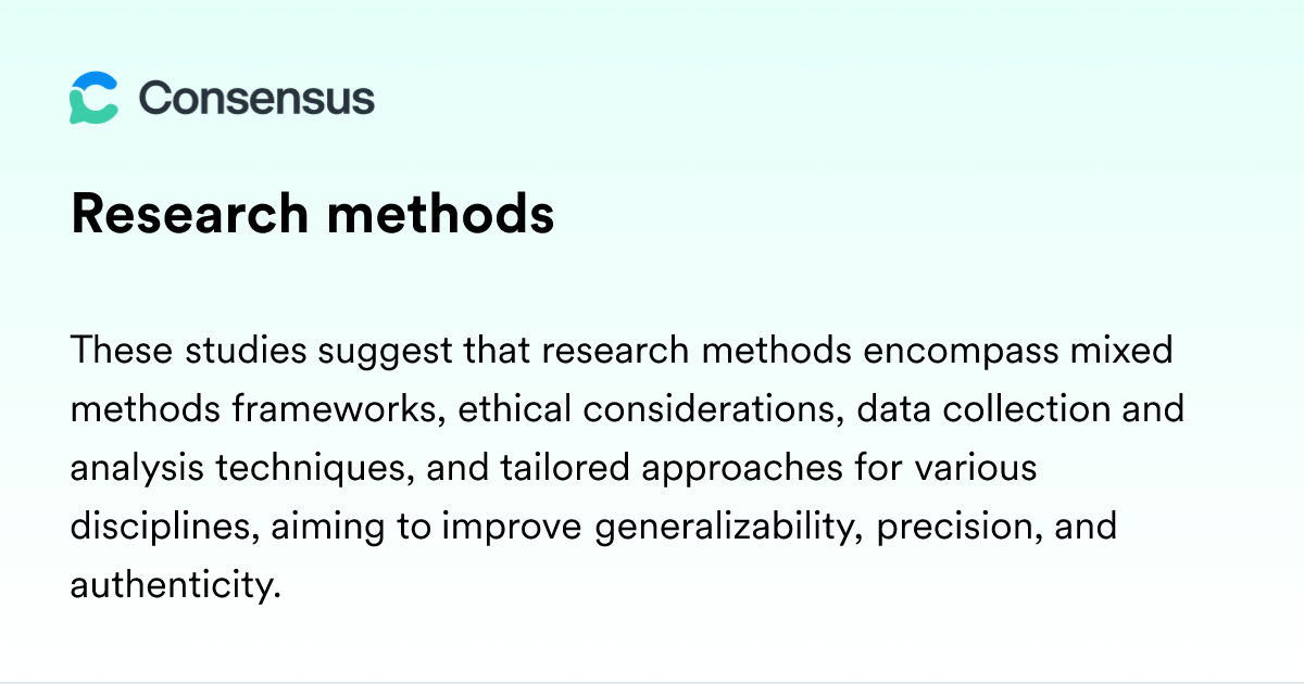 Research Methods - Consensus Academic Search Engine