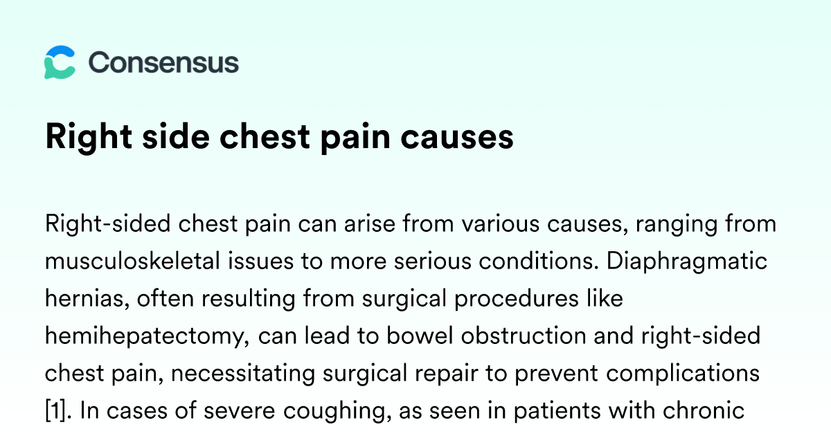 Right Side Chest Pain Causes - Consensus Academic Search Engine