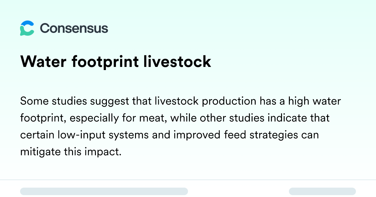 Water Footprint Livestock - Consensus Academic Search Engine