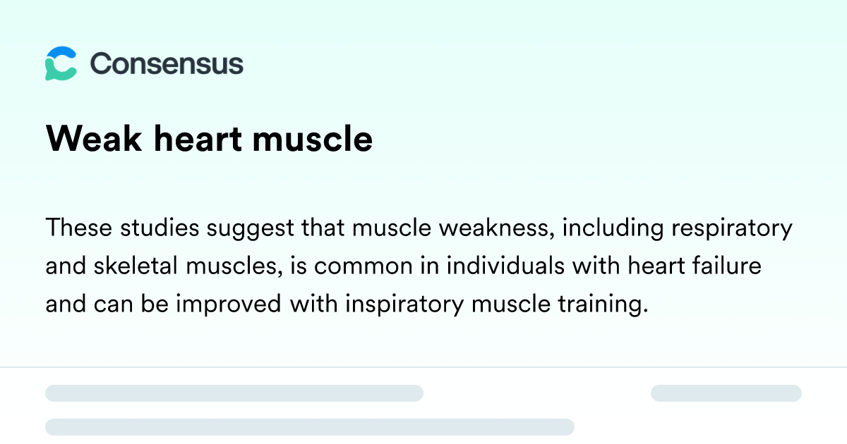 Weak Heart Muscle - Consensus Academic Search Engine