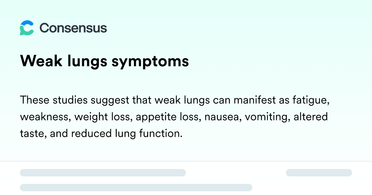 Weak Lungs Symptoms - Consensus Academic Search Engine