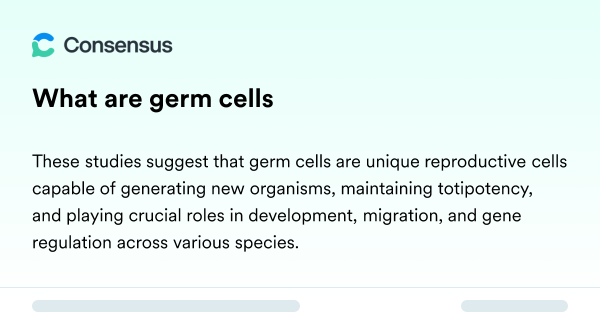 What Are Germ Cells - Consensus Academic Search Engine