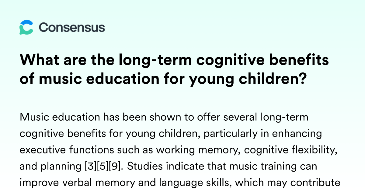 What Are The Long-term Cognitive Benefits Of Music Education For Young ...