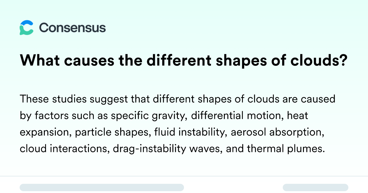 What Causes The Different Shapes Of Clouds? - Consensus Academic Search ...