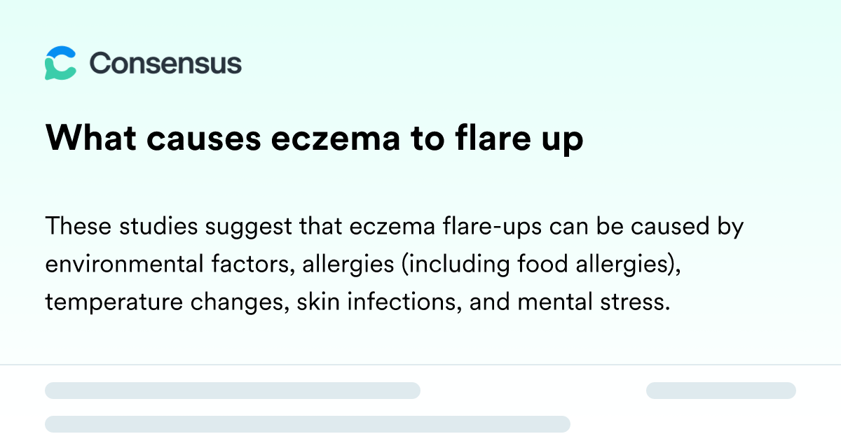 What Causes Eczema To Flare Up - Consensus Academic Search Engine