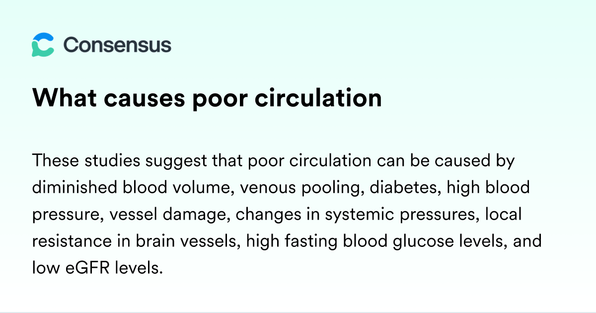 What Causes Poor Circulation - Consensus Academic Search Engine