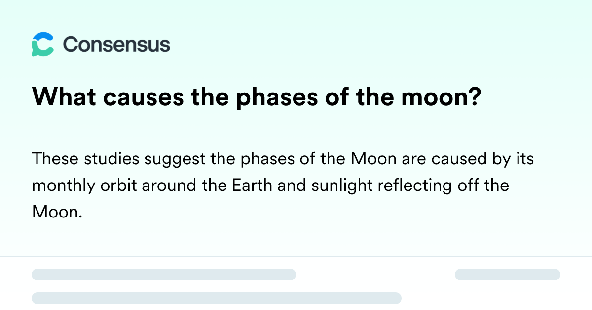 What Causes The Phases Of The Moon? - Consensus Academic Search Engine