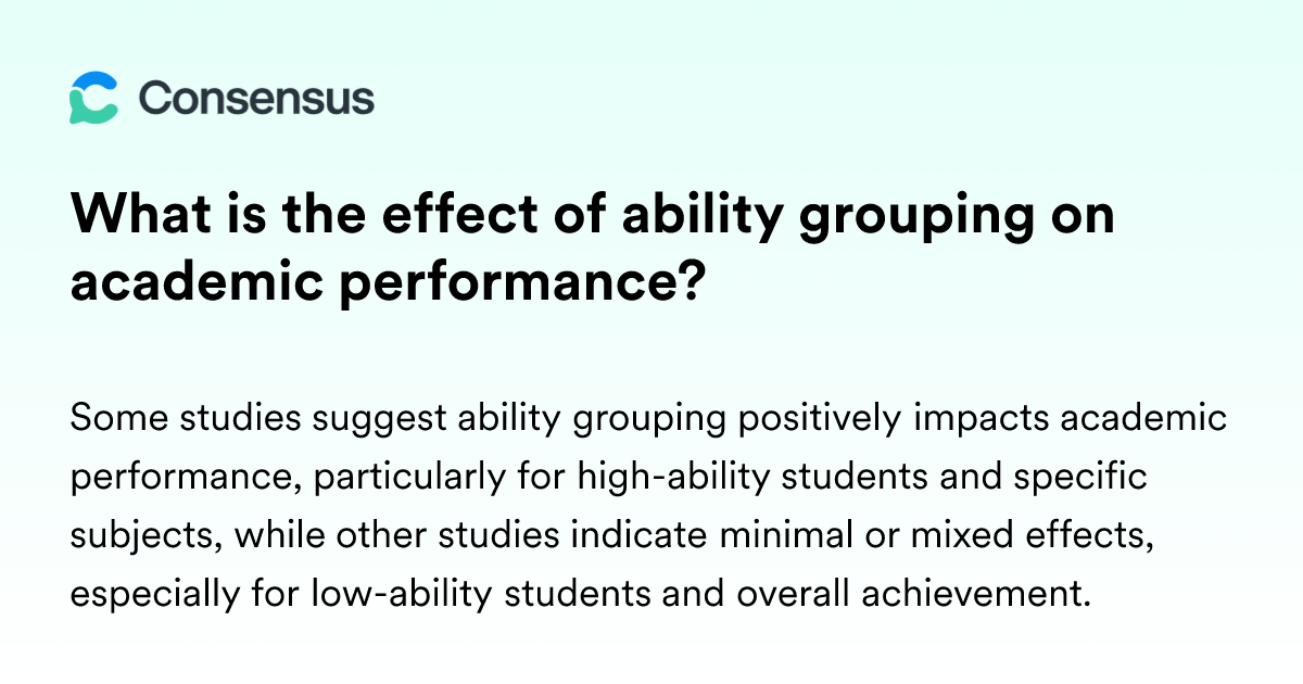 What Is The Effect Of Ability Grouping On Academic Performance ...