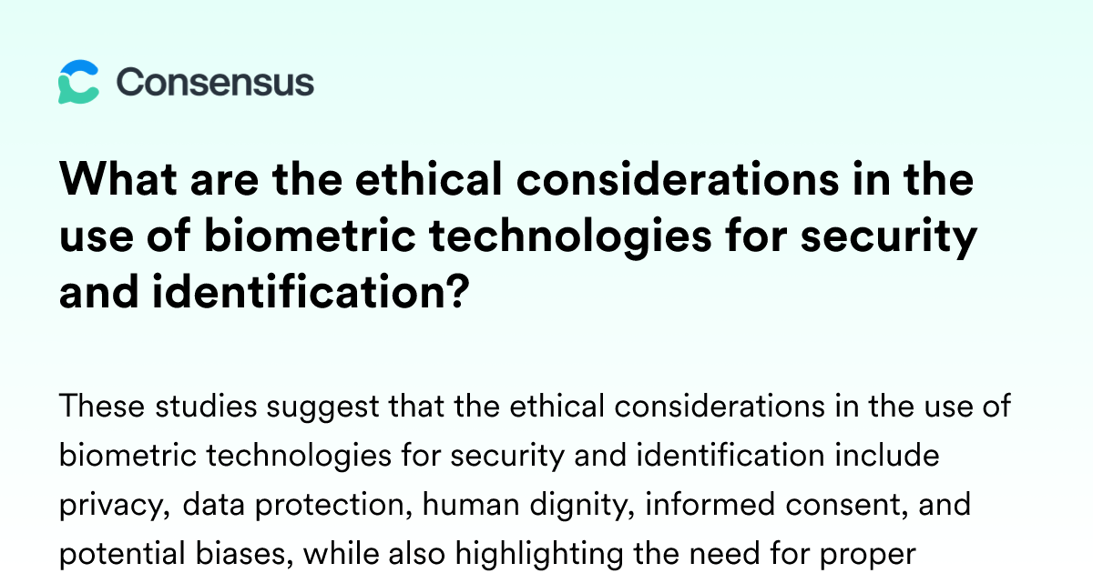What Are The Ethical Considerations In The Use Of Biometric ...