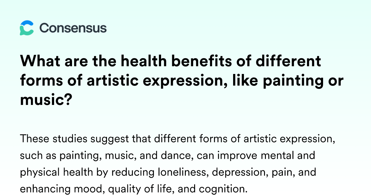 What Are The Health Benefits Of Different Forms Of Artistic Expression ...