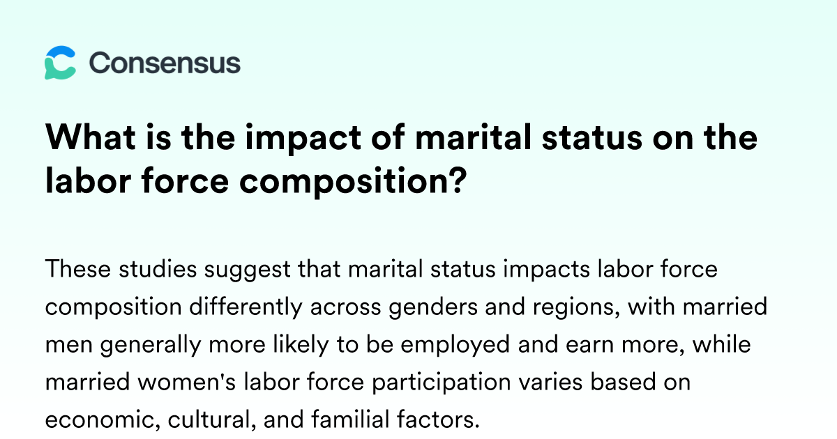 What Is The Impact Of Marital Status On The Labor Force Composition ...