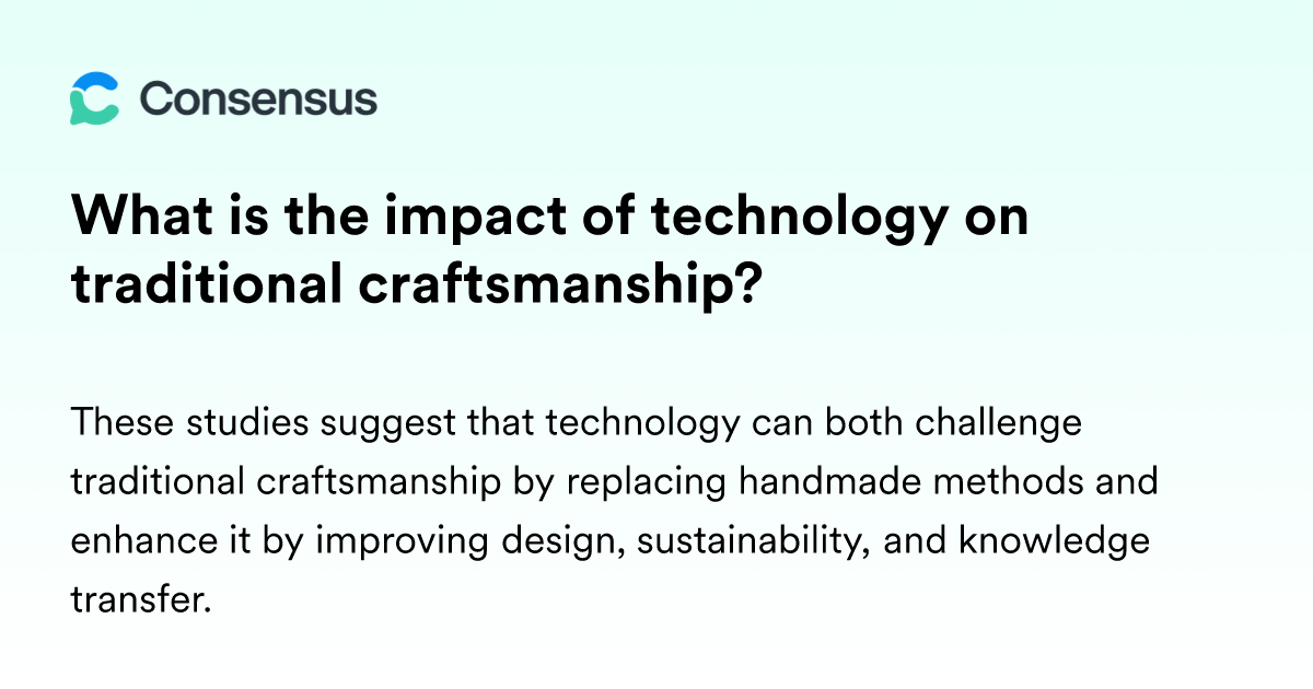 What Is The Impact Of Technology On Traditional Craftsmanship ...