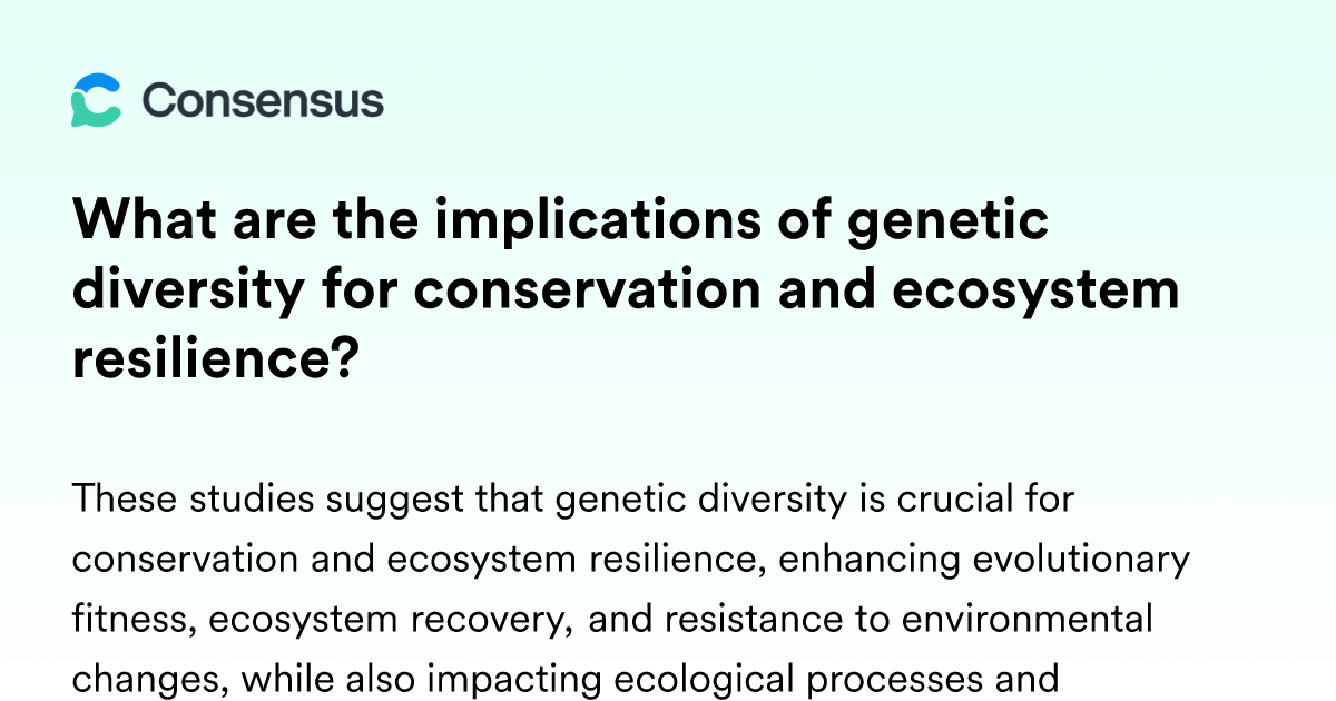 What Are The Implications Of Genetic Diversity For Conservation And ...