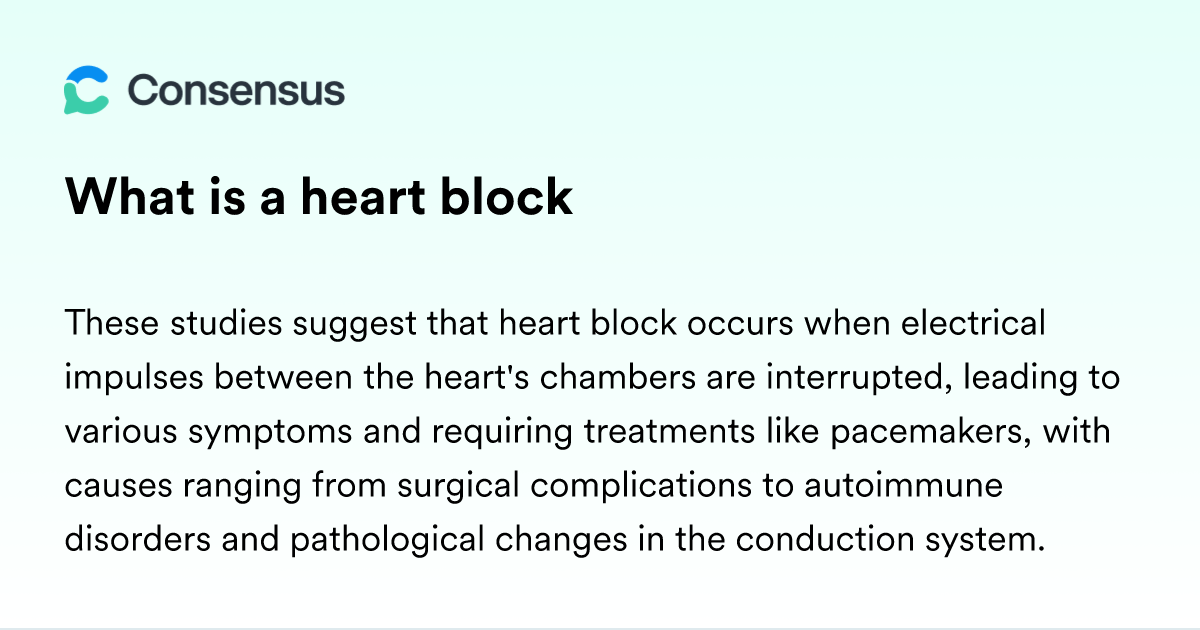 What Is A Heart Block - Consensus Academic Search Engine