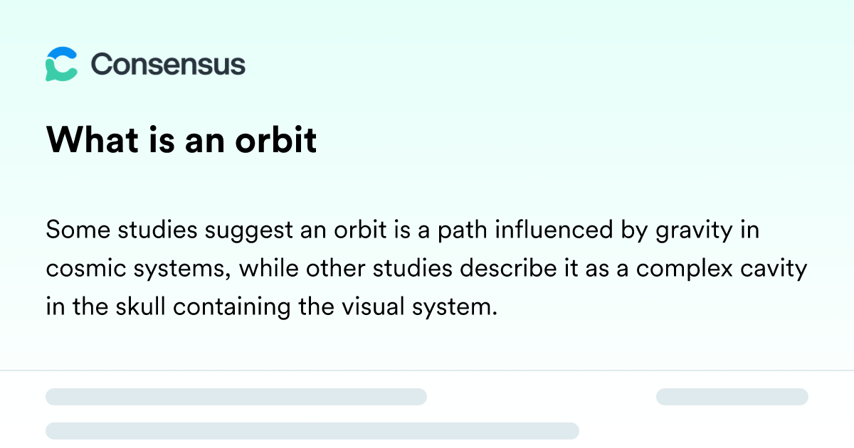 What Is An Orbit - Consensus Academic Search Engine