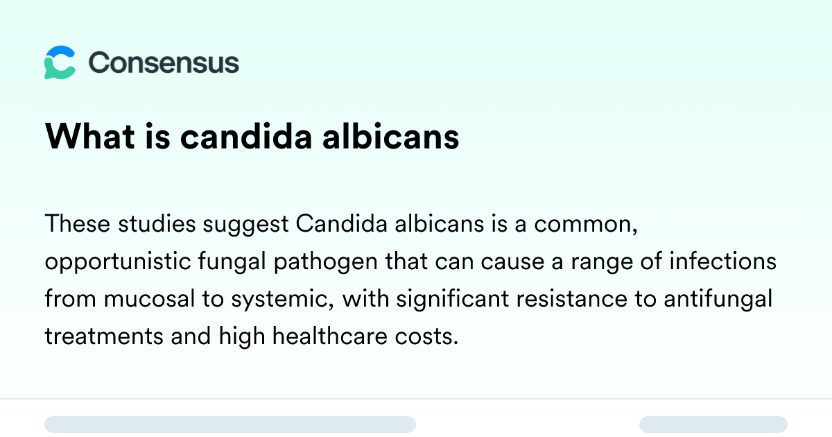 What Is Candida Albicans - Consensus Academic Search Engine