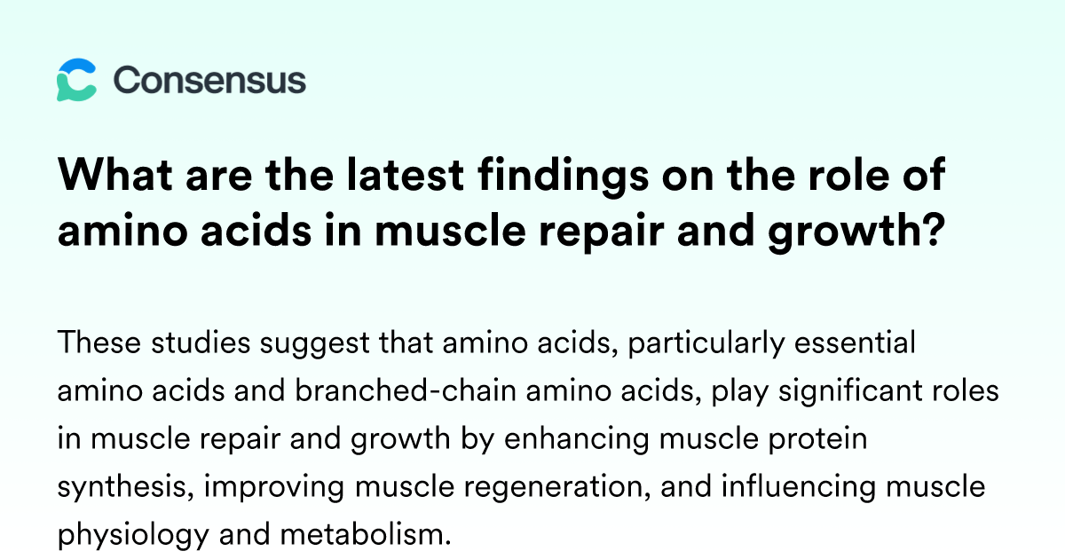What Are The Latest Findings On The Role Of Amino Acids In Muscle ...
