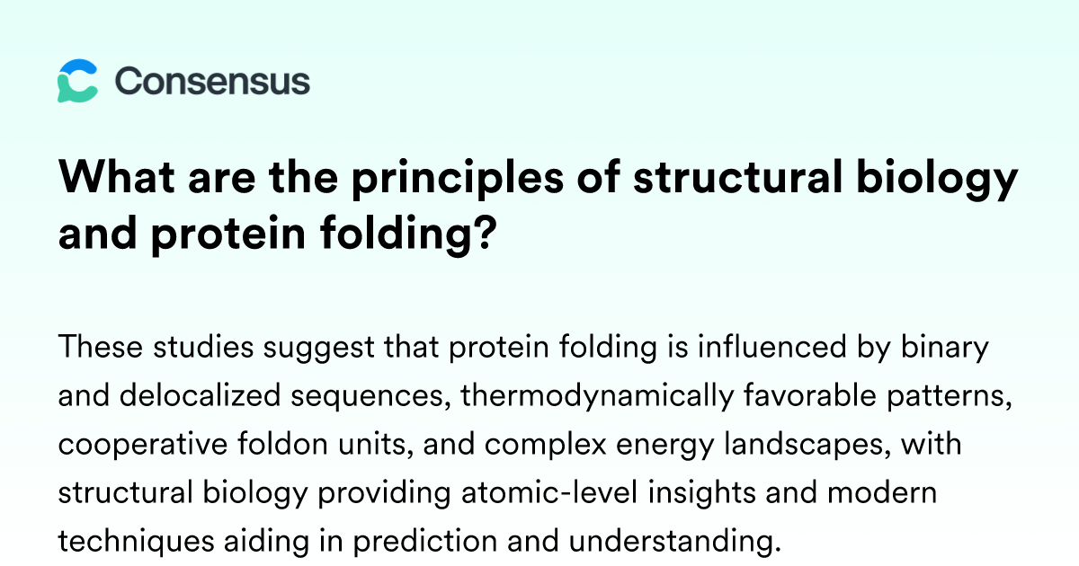 What Are The Principles Of Structural Biology And Protein Folding ...
