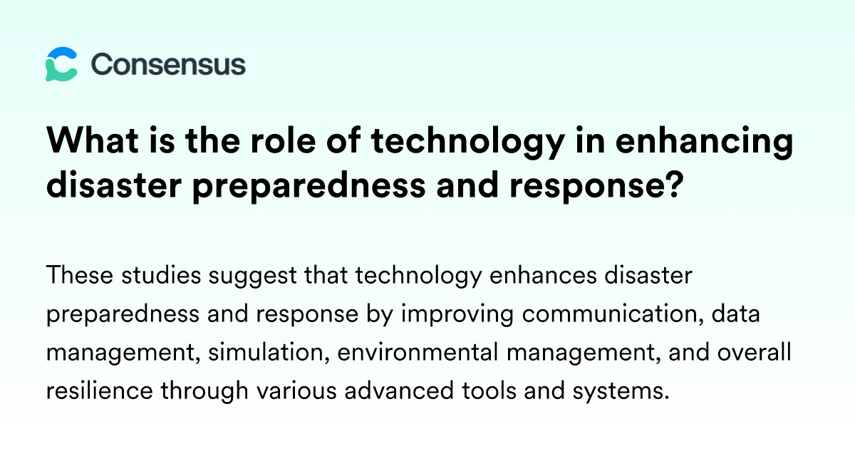 What Is The Role Of Technology In Enhancing Disaster Preparedness And ...